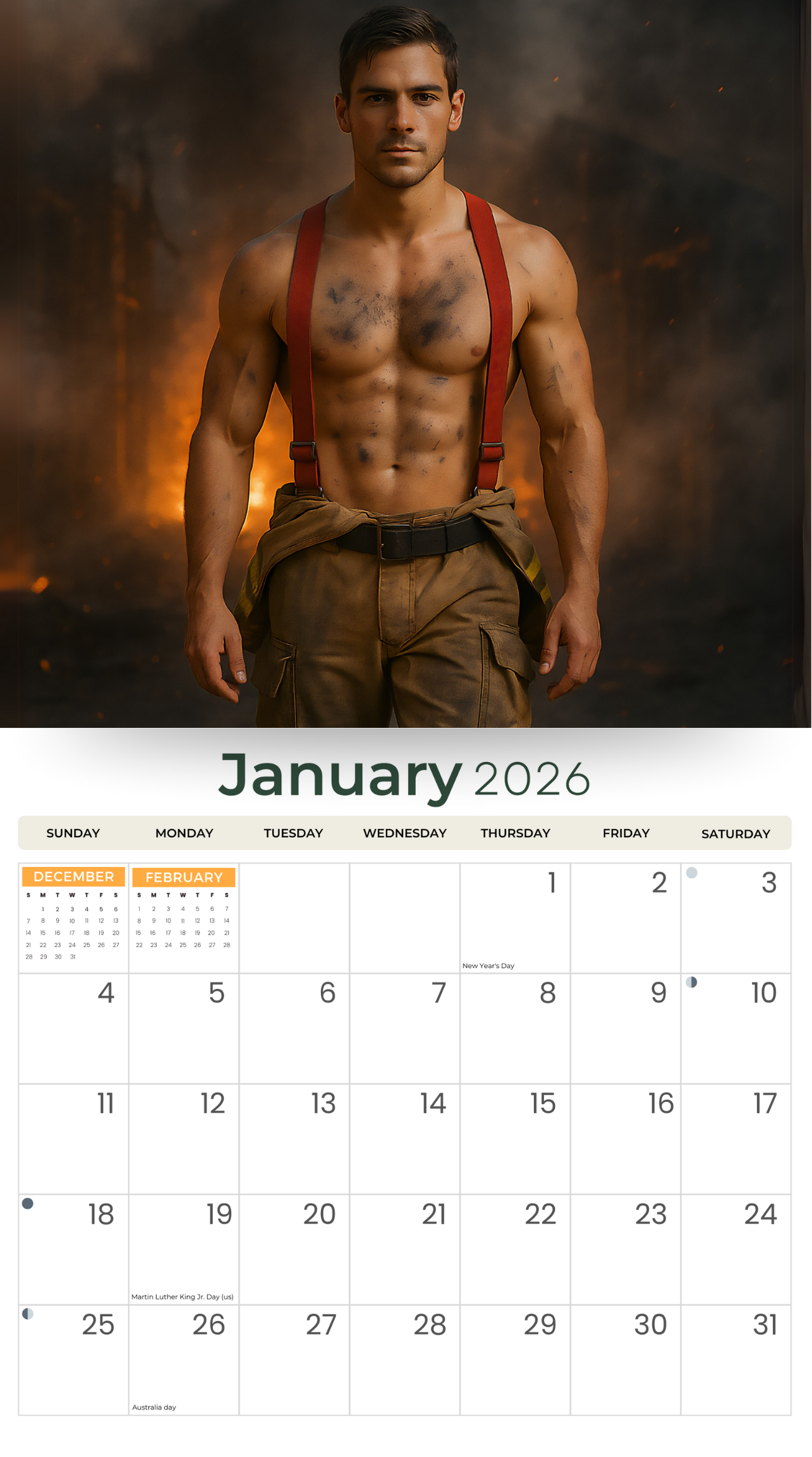 2026 Firefighters - Deluxe Wall Calendar