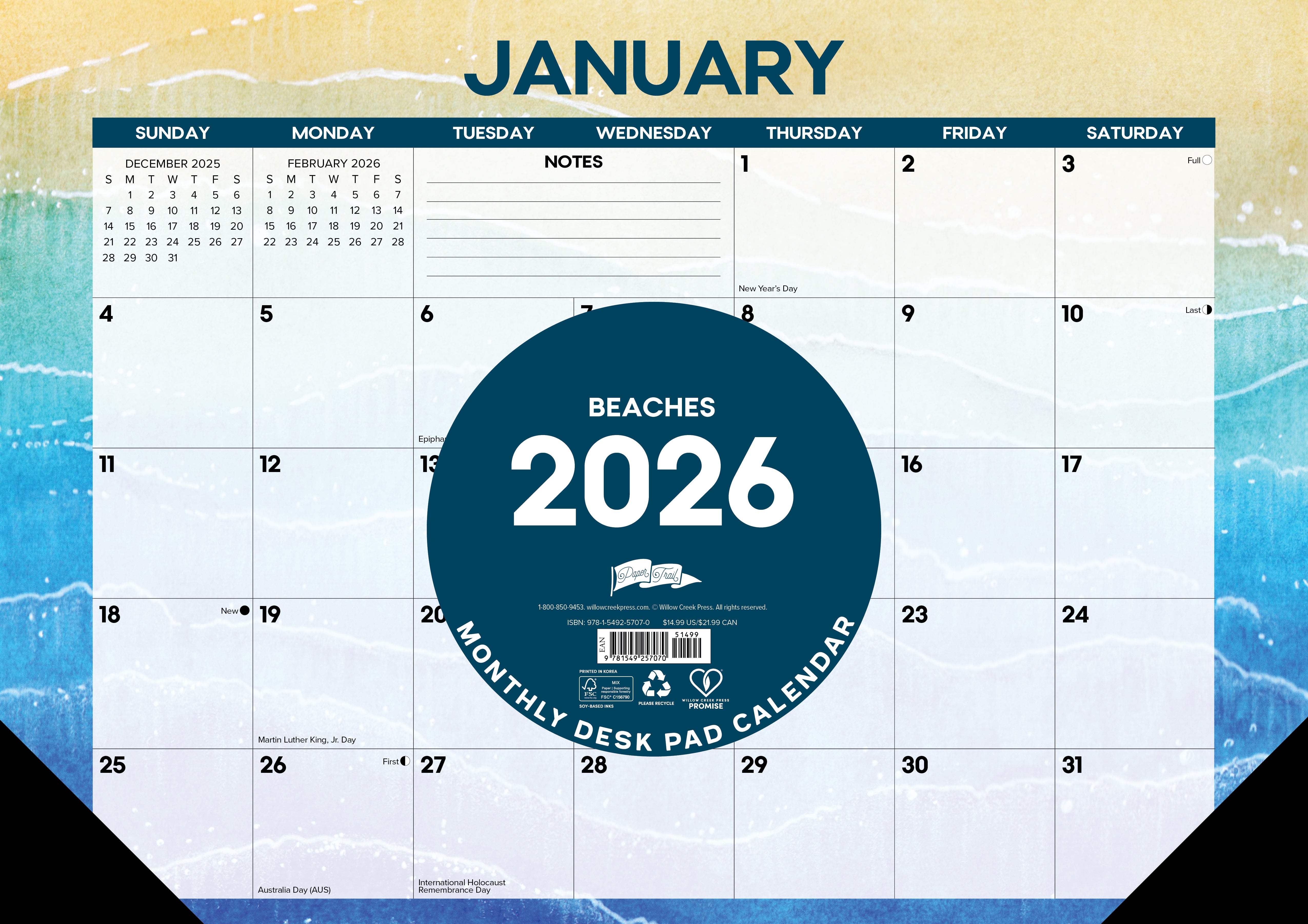 2026 Beaches - Desk Pad